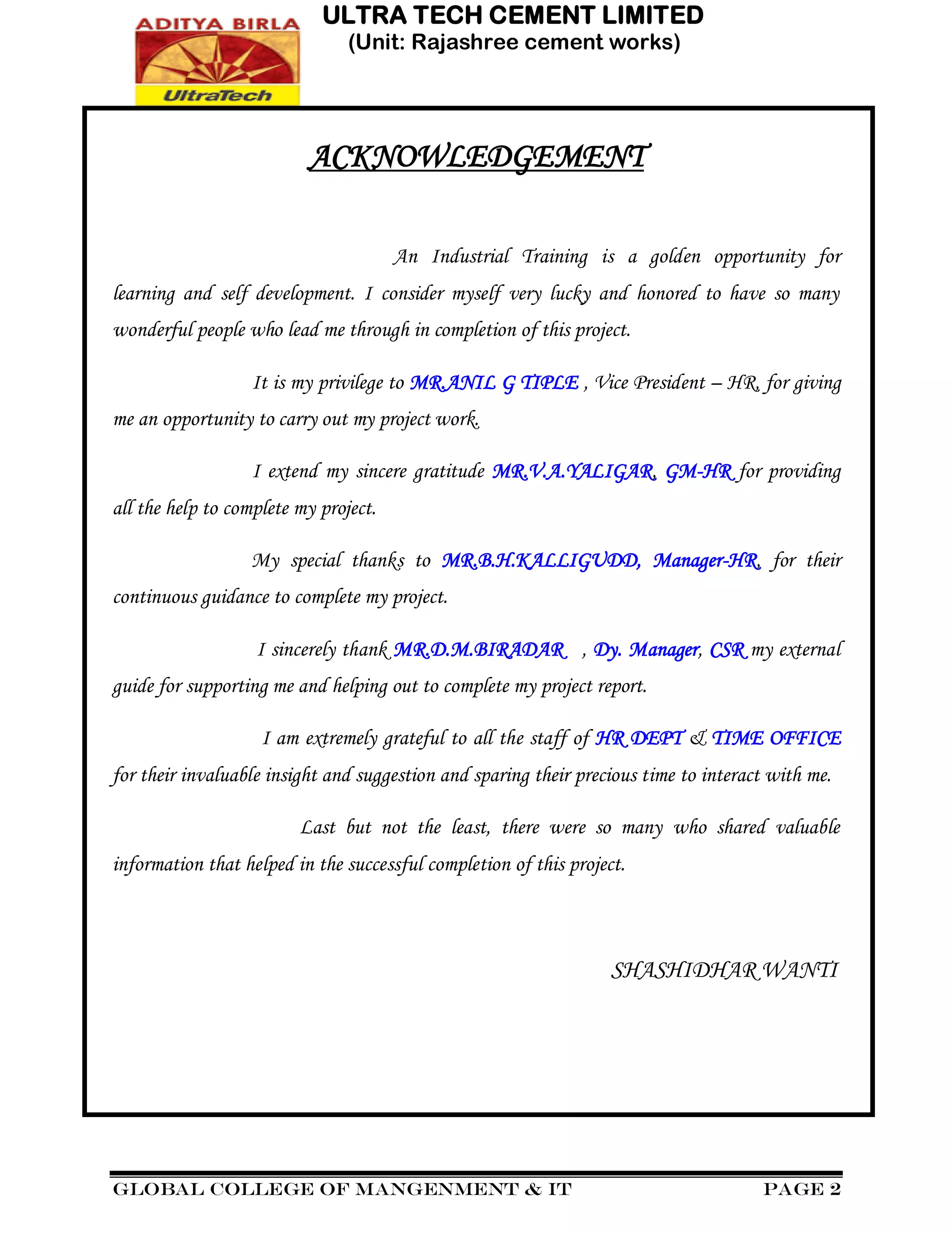 Aditya birla ultratech cement | PDF