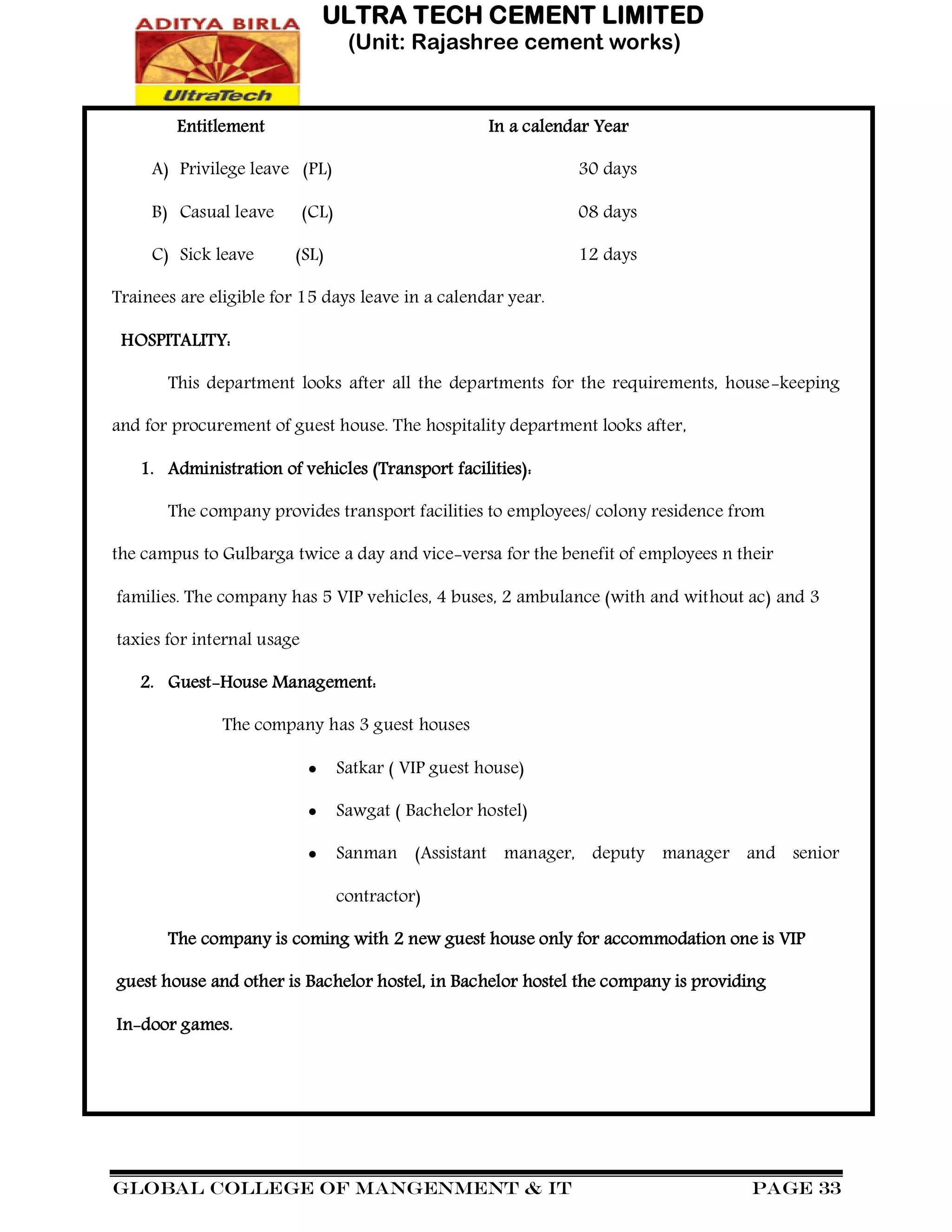 Aditya birla ultratech cement | PDF