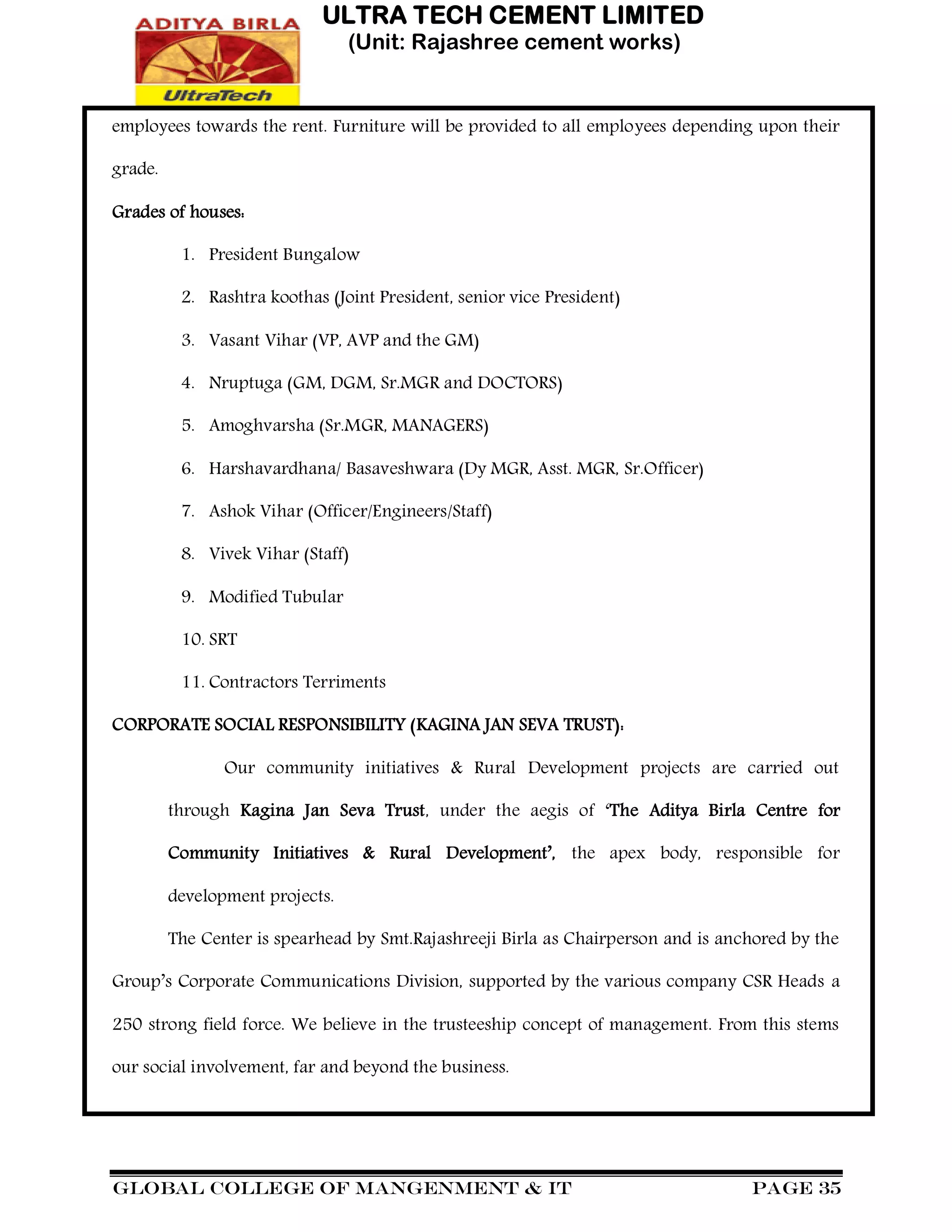 Aditya birla ultratech cement | PDF