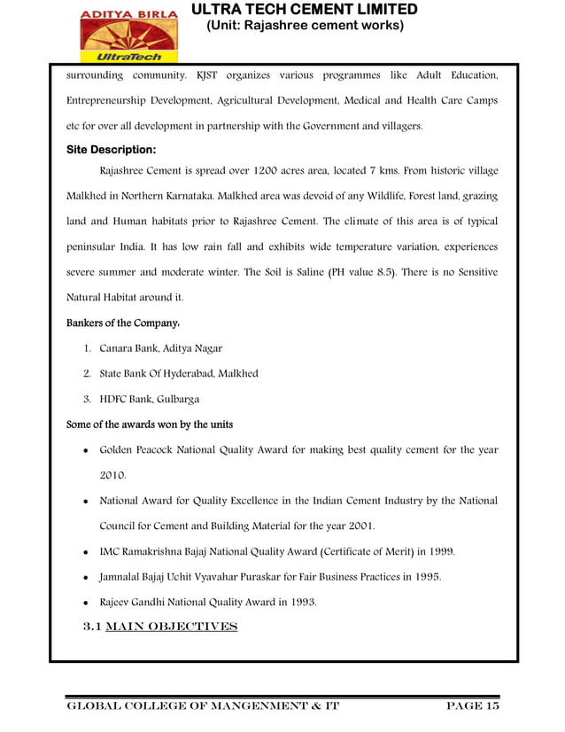 Aditya birla ultratech cement | PDF