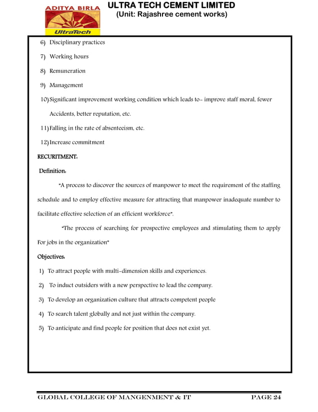 Aditya birla ultratech cement | PDF