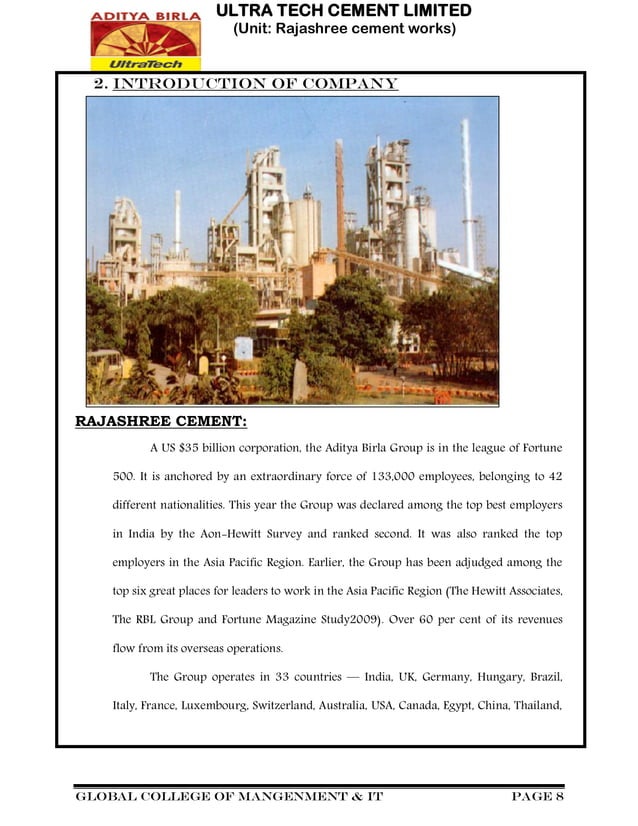 Aditya birla ultratech cement | PDF