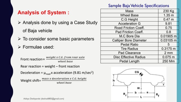 Analysis of Brake Biasing (Balance Bar) on Baja Vehicle | PDF | Physics ...