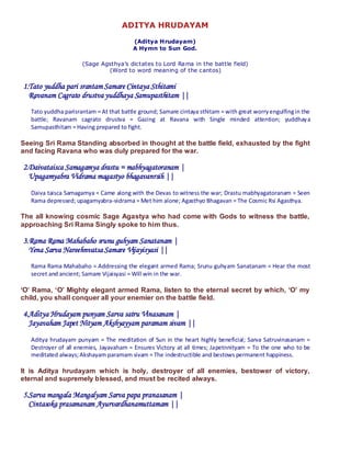 Aditya Hrudayam | PDF