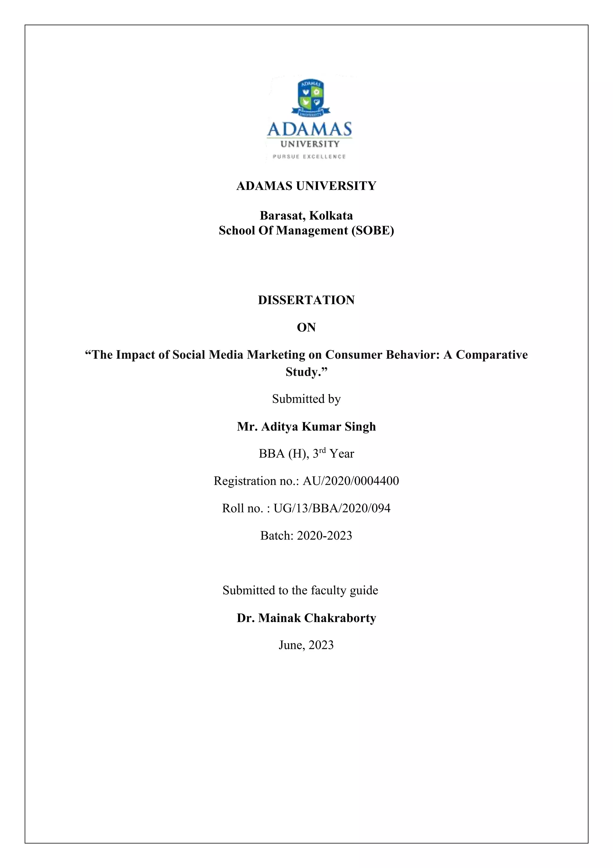 The Impact of Social Media Marketing on Consumer Behavior: A Comparative Study | DOCX