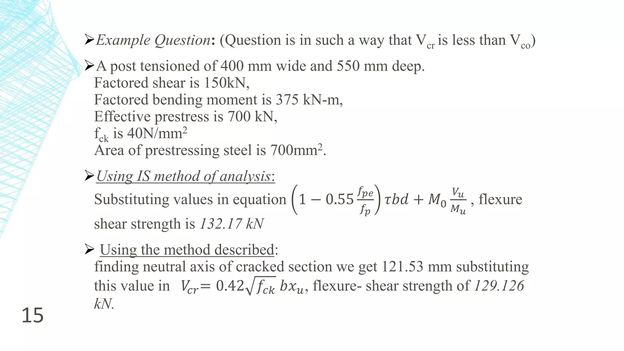 SHEAR DESIGN OF PRESTRESSED CONCRETE | PPTX