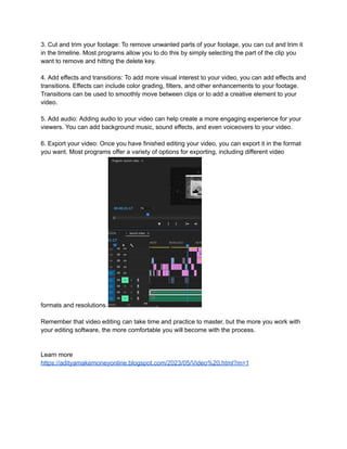 Video editing | PDF