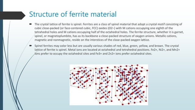 ferrites and its application | PPTX | Chemistry | Science