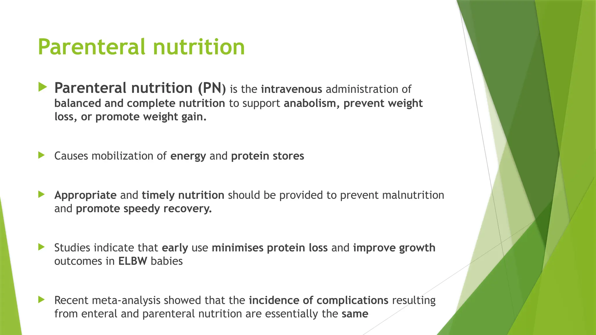 nutrition enteral and parentéral in children | PPTX