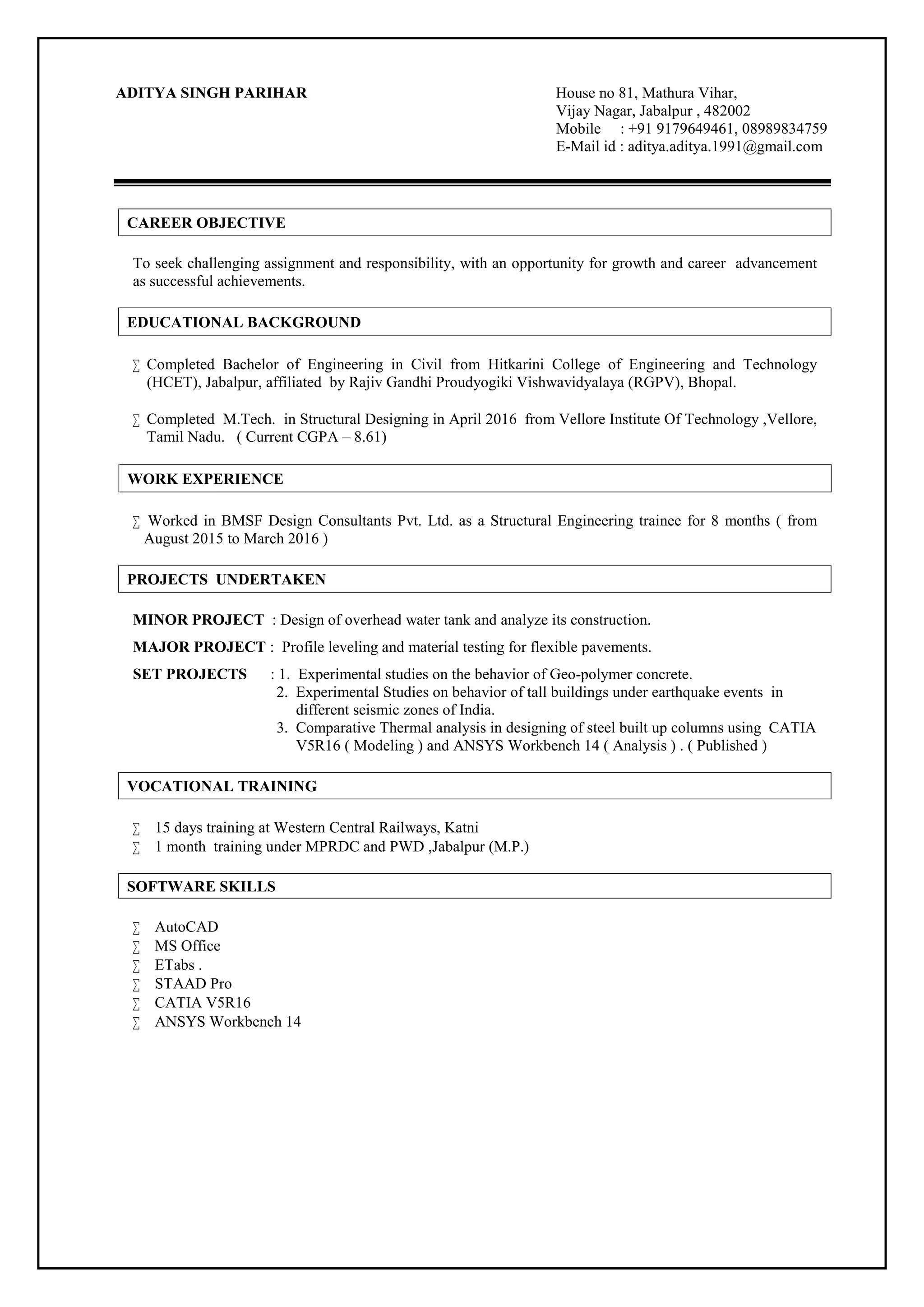 Aditya resume | PDF