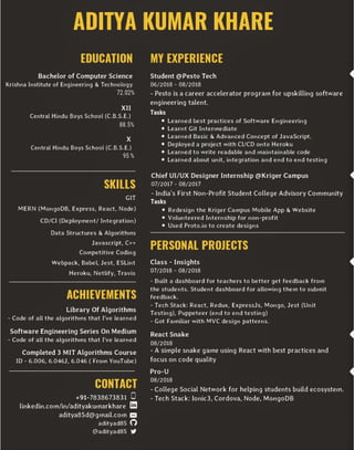 Aditya's Resume | PDF