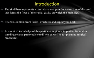 Skull base anatomy by Dr. Aditya Tiwari | PPTX