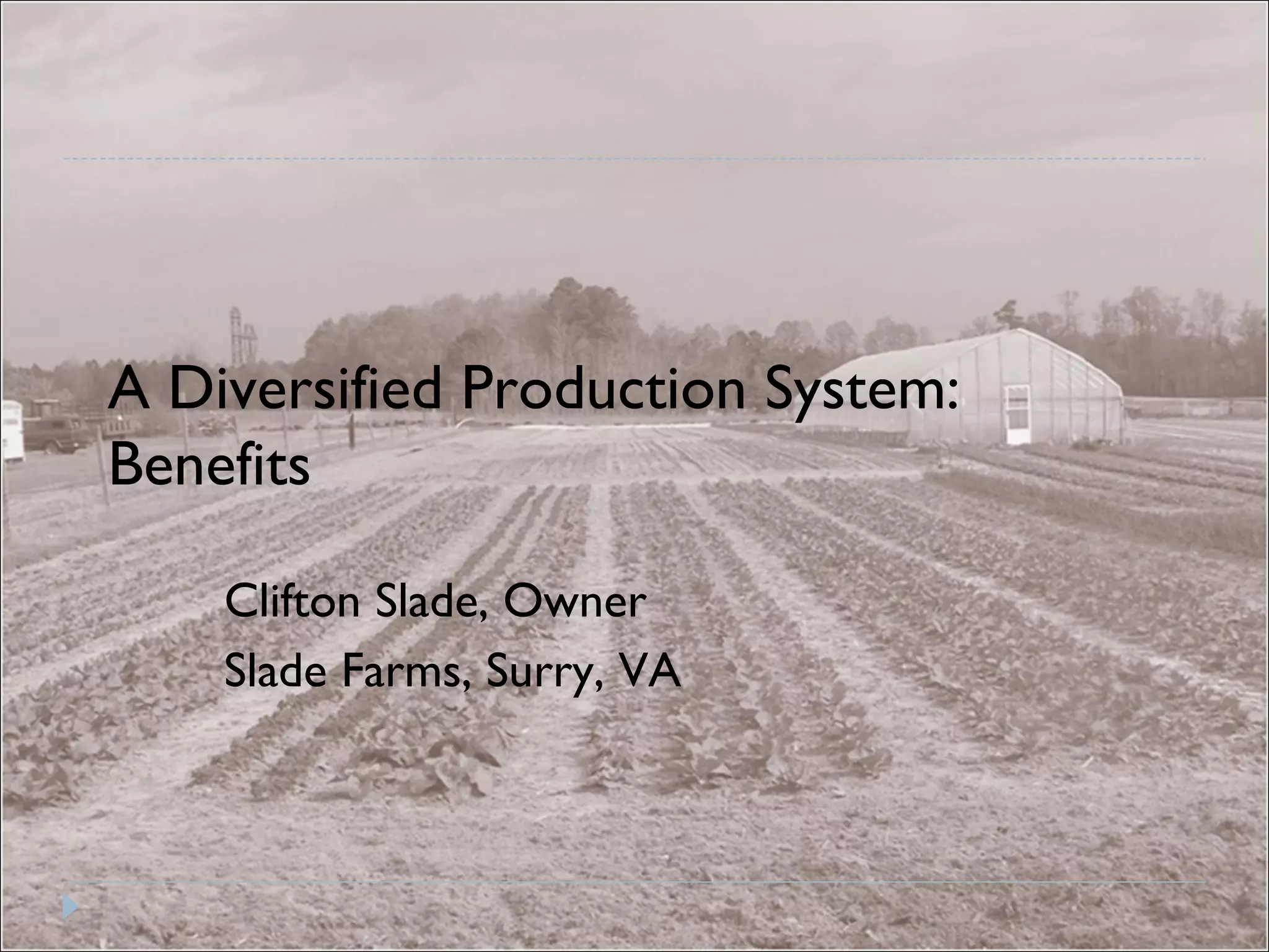 Clifton Slade - A Diversified Production System | PPT