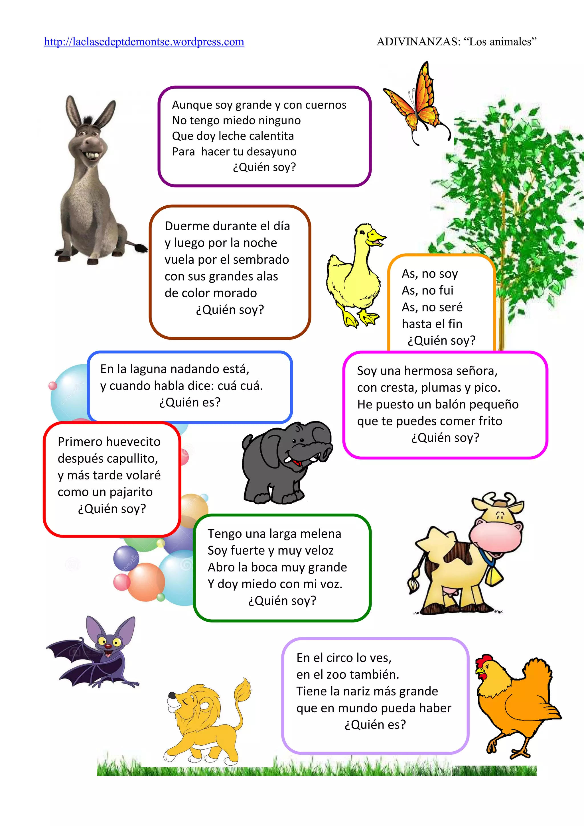 Adivinanzas sobre animales | PDF