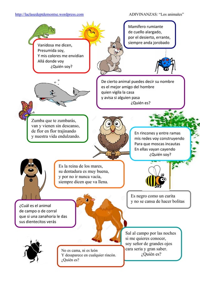 Adivinanzas sobre animales | PDF