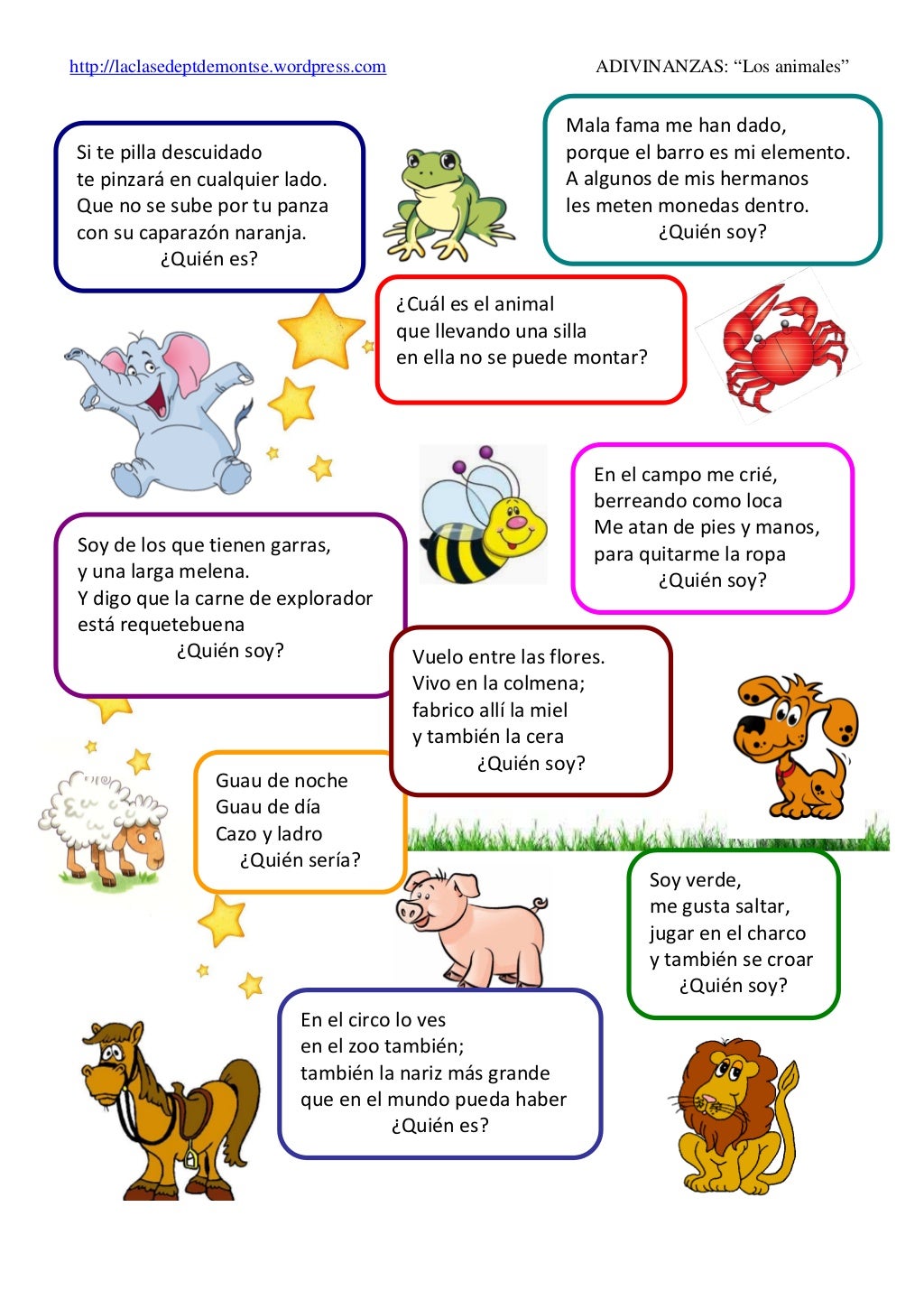 Adivinanzas sobre animales