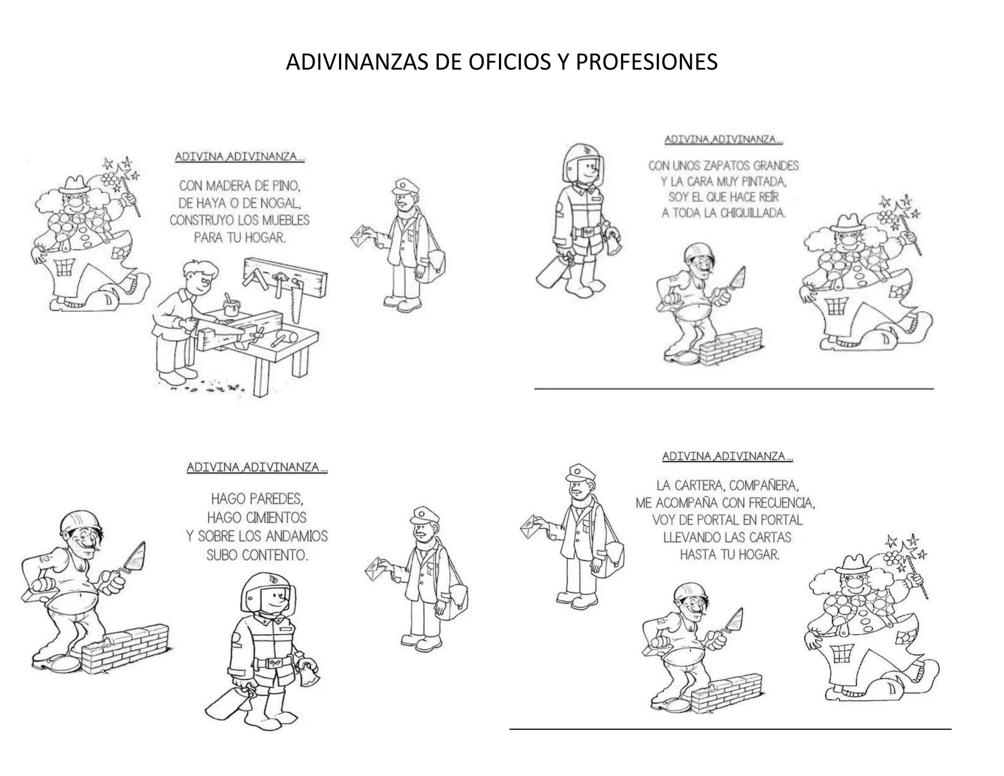 Adivinanzas de oficios y profesiones | DOCX