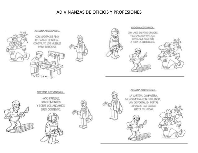 Adivinanzas profesiones y oficios - Imagui