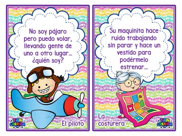 Adivinanzas de profesiones y oficio para niñoss. | PDF