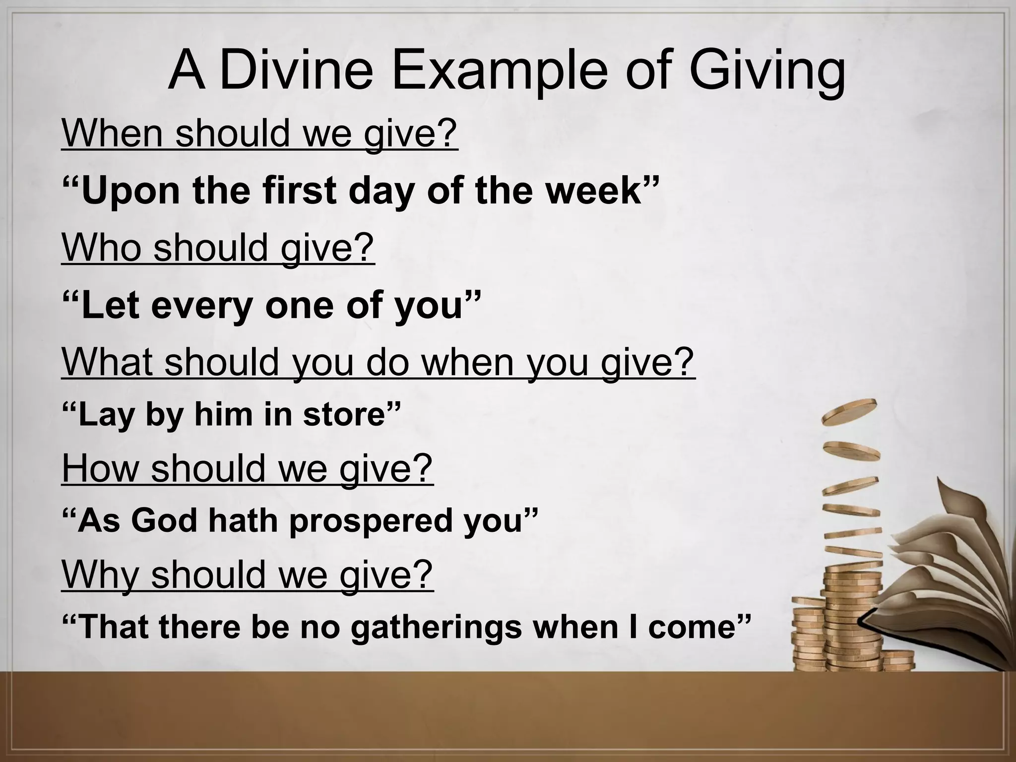 A divine example of giving | PPT