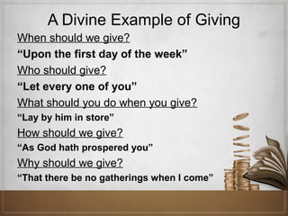 A divine example of giving | PPT