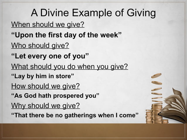 A divine example of giving | PPT