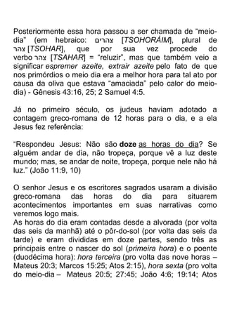 A Divisão das horas do dia nos tempos Bíblicos | PDF