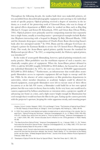 A DIY Come-On A History Of Optical Printing In Avant-Garde Cinema | PDF