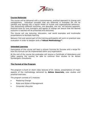 Adizes seminar 3 days | PDF