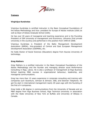 Adizes seminar 3 days | PDF