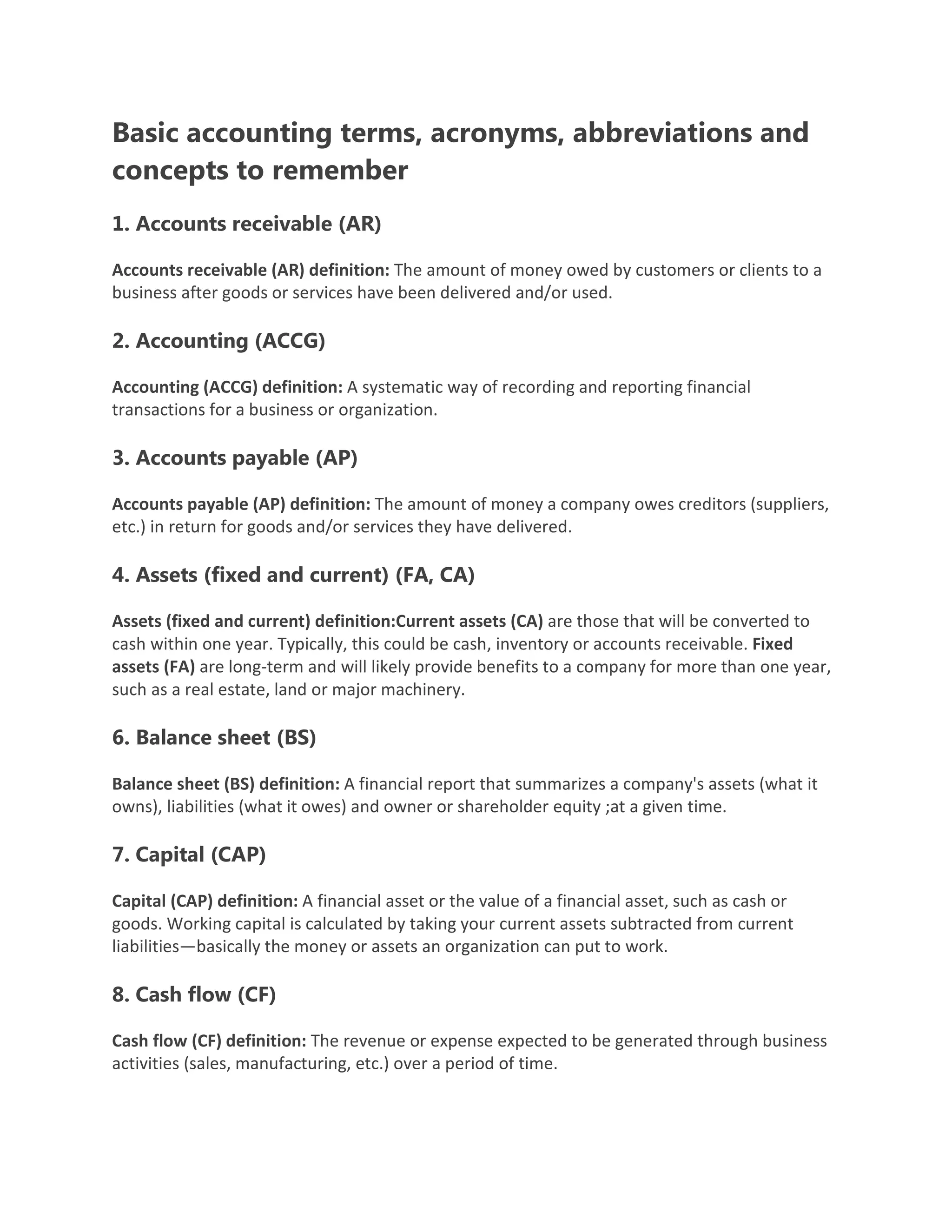 Adj. basic accounting terms | PDF