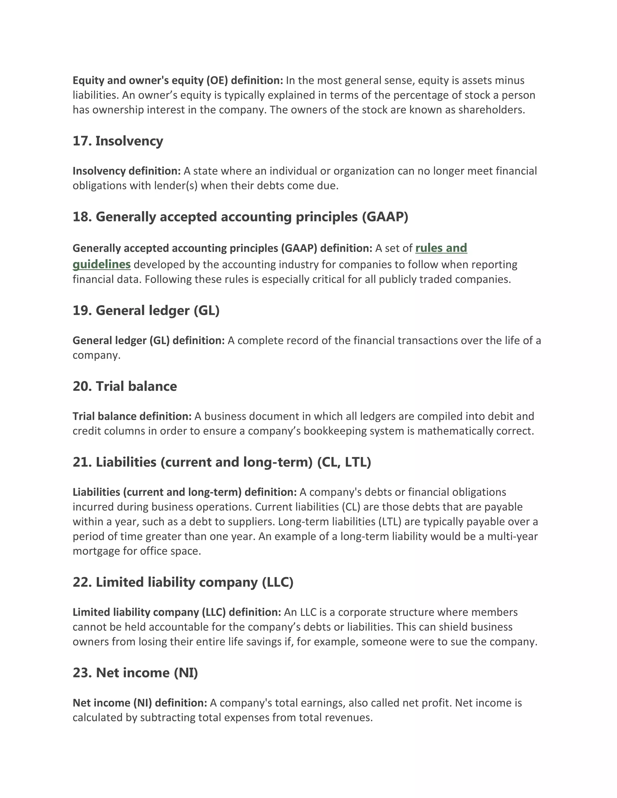 Adj. basic accounting terms | PDF