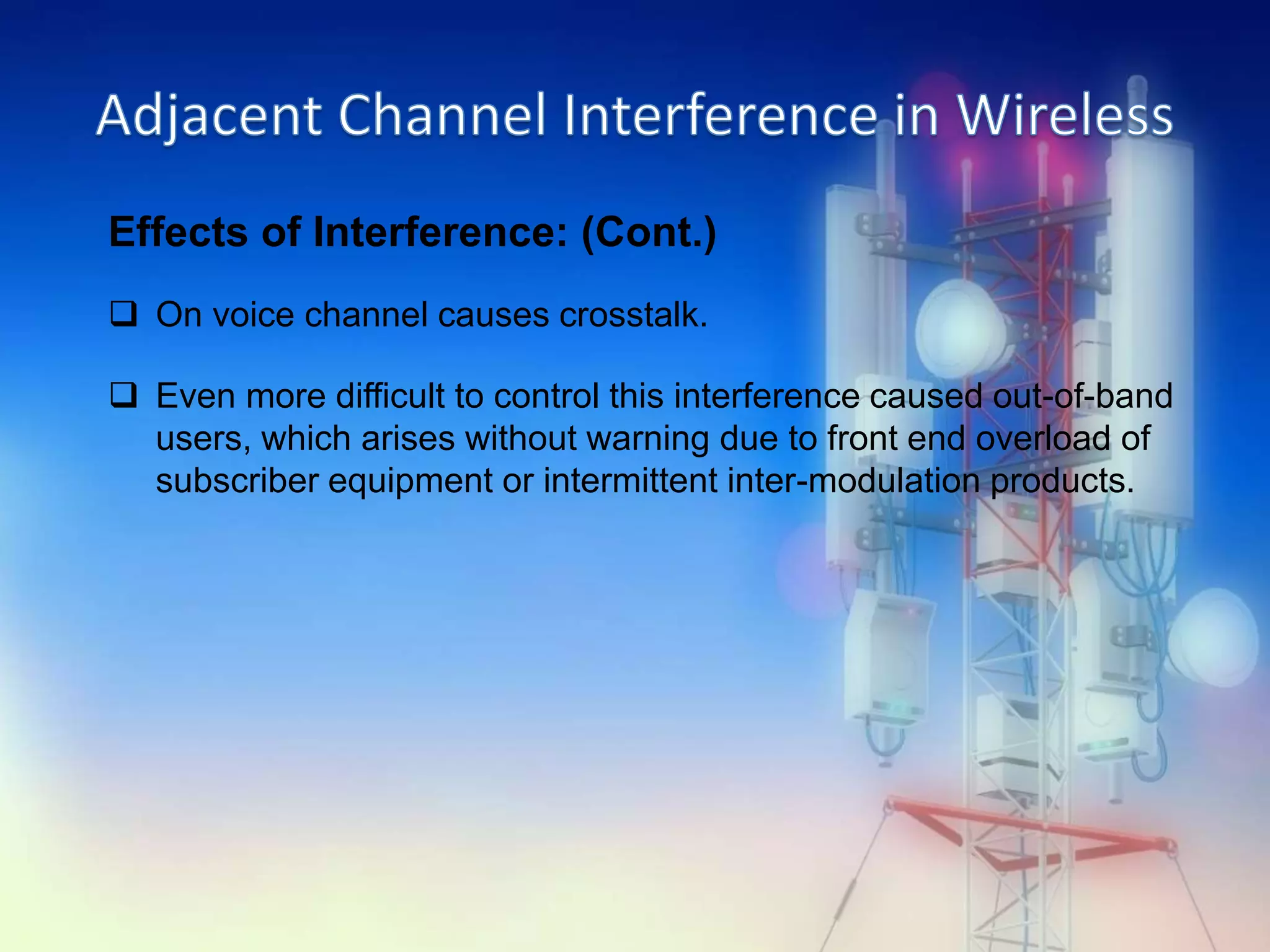 Adjacent channel interference in wireless . | PPTX