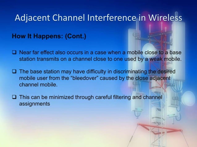 Adjacent channel interference in wireless . | PPTX | Computer ...