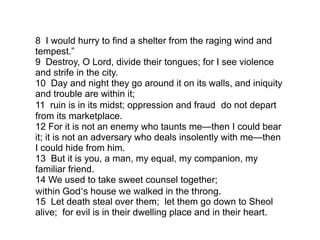 Adjacent psalms that tell a story part 11 - cast your cares on the Lord ...