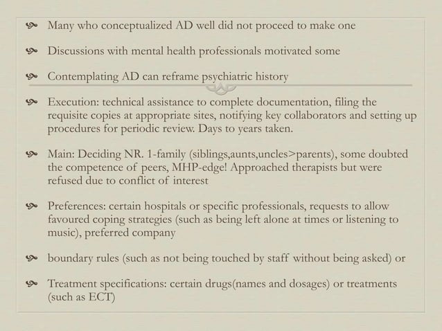 Journal club - psychiatric advance directives | PPT