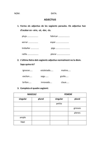Adjectius 2 | PDF