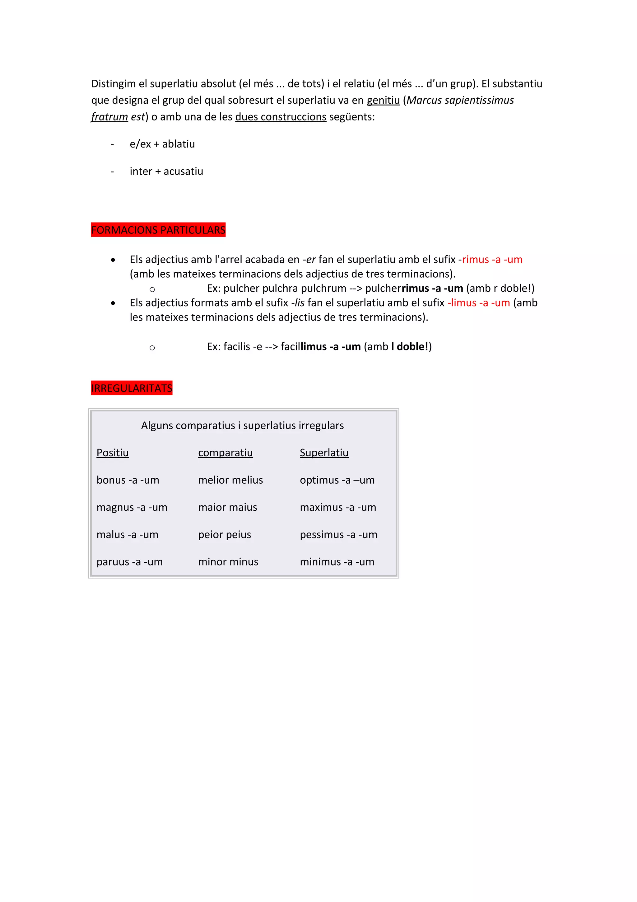 Els graus dels adjectius. | DOC
