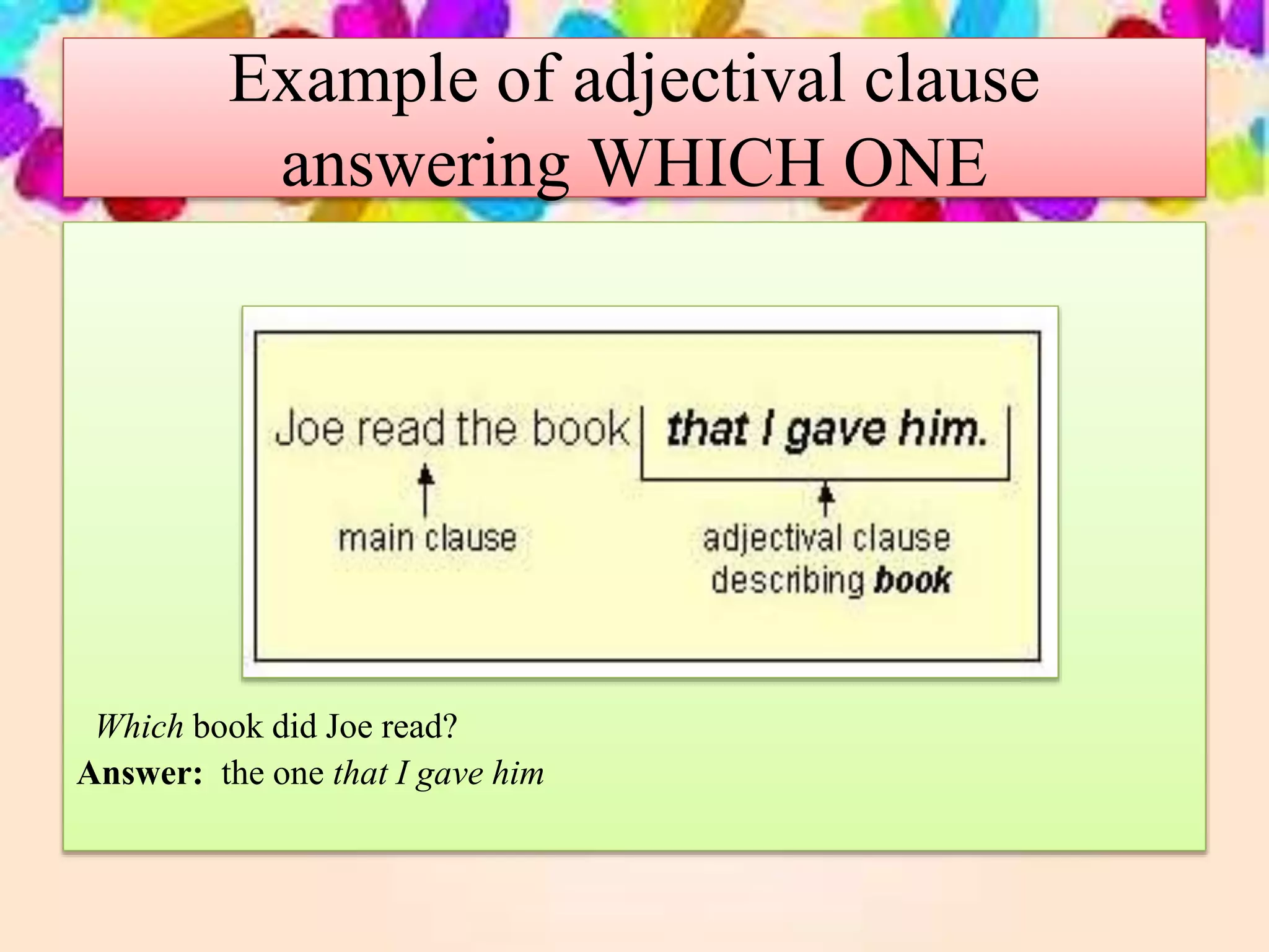 Adjectival clause | PPTX
