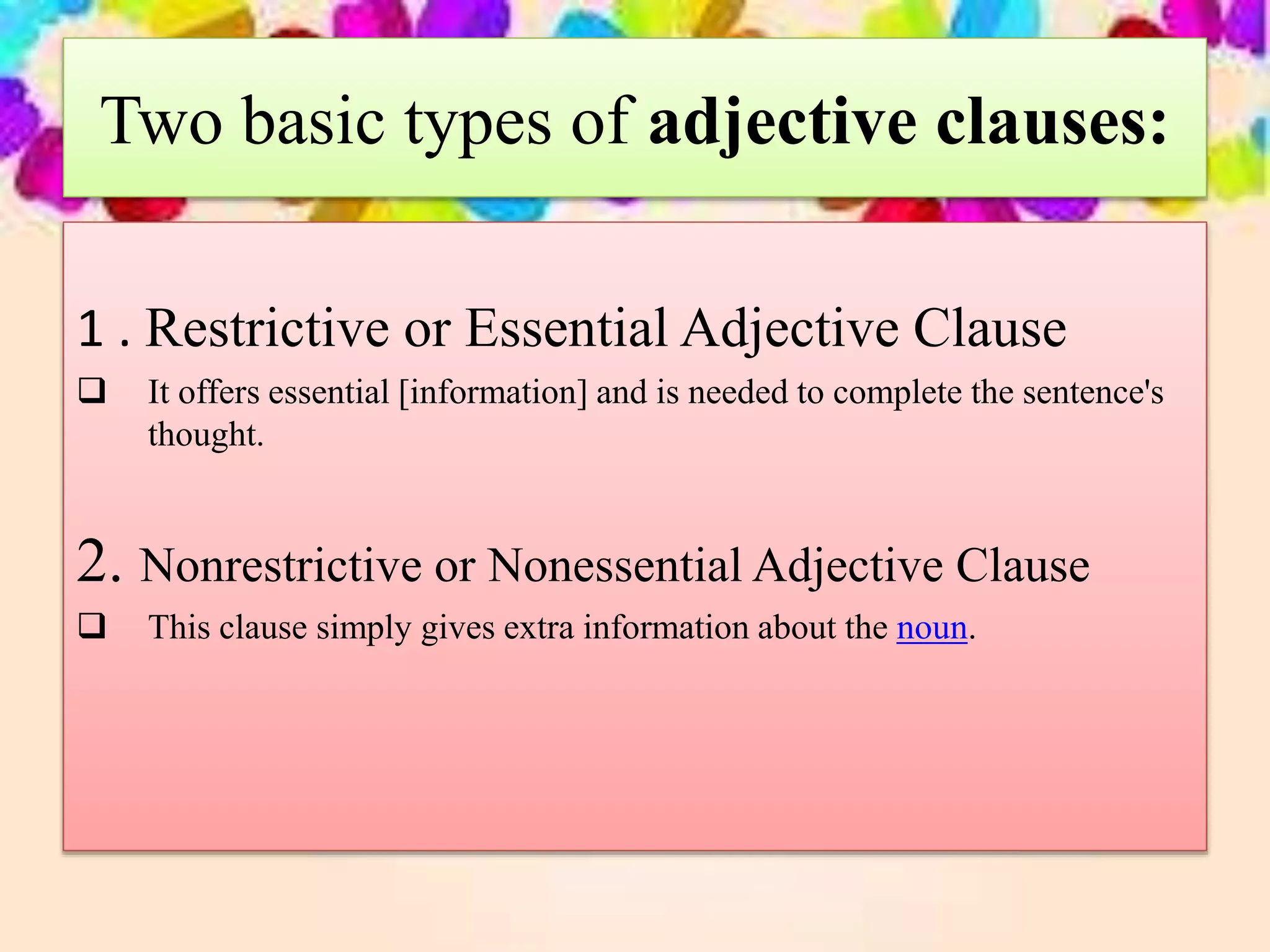 Adjectival clause | PPTX