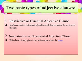 Adjectival clause | PPTX