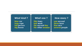 Materi bahasa inggris part of speech Adjective | PPTX
