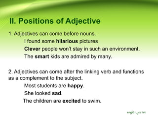 Adjective, parts of speech, talks about adjectives.pdf