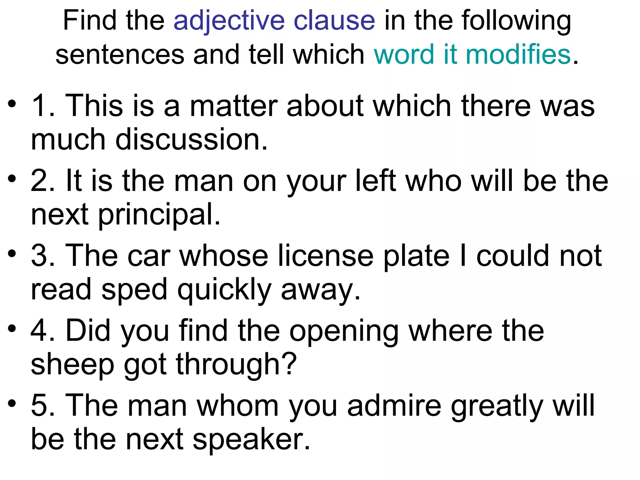 Adjective adverb-and-noun-clauses--adjective | PPT