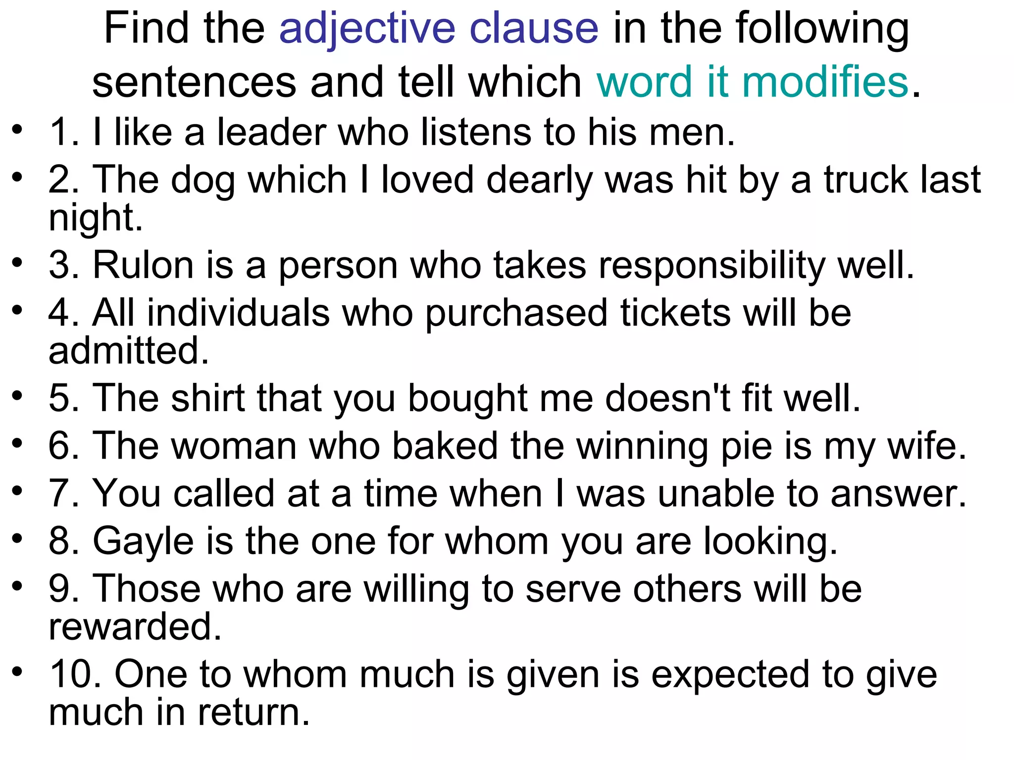 Adjective adverb-and-noun-clauses--adjective | PPT