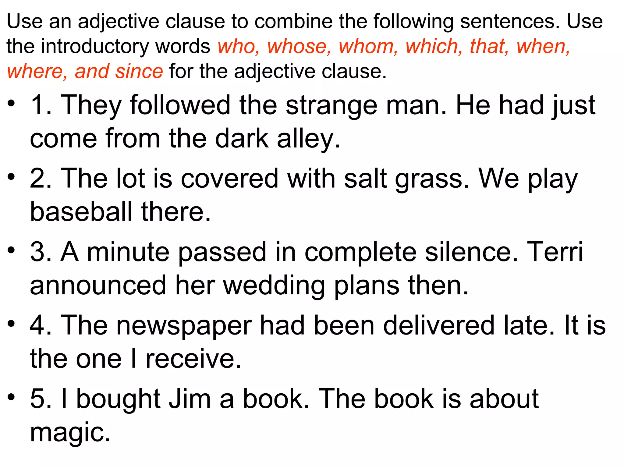 Adjective adverb-and-noun-clauses--adjective | PPT