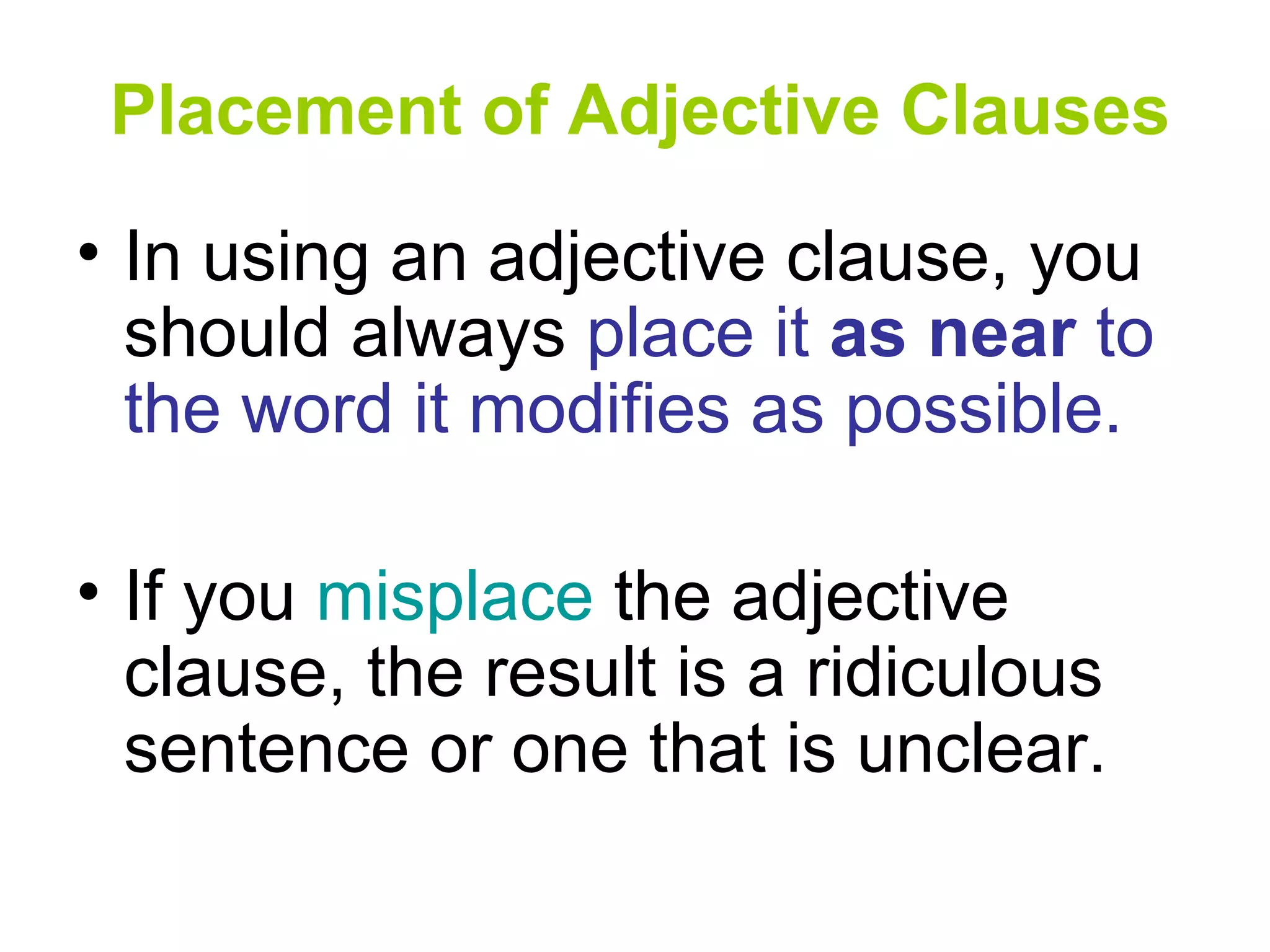Adjective adverb-and-noun-clauses--adjective | PPT