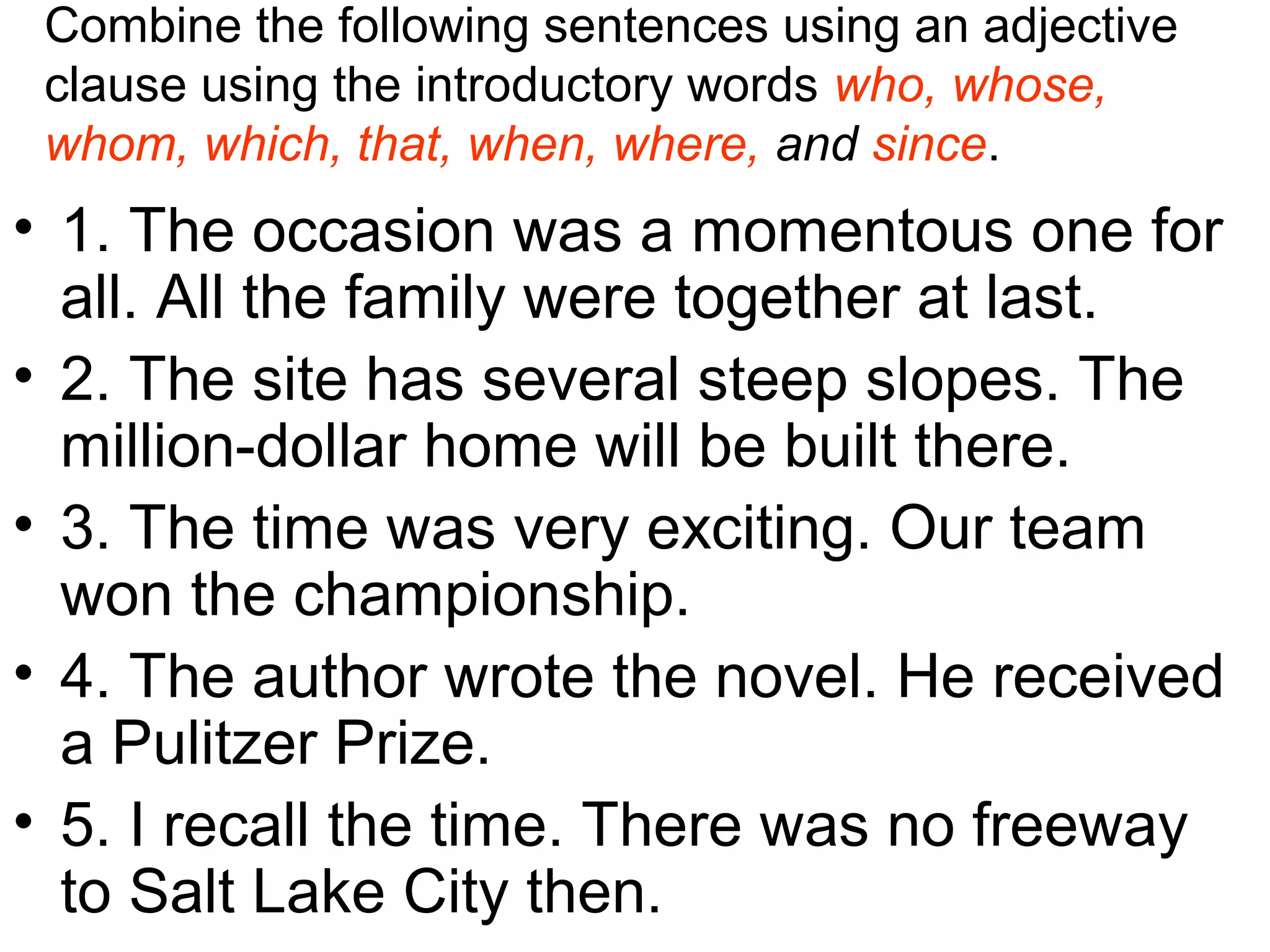 Adjective adverb-and-noun-clauses--adjective | PPT