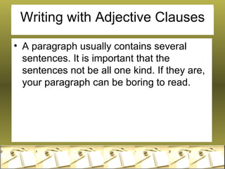 Adjective Clause | PPT | Cruises | Travel Type