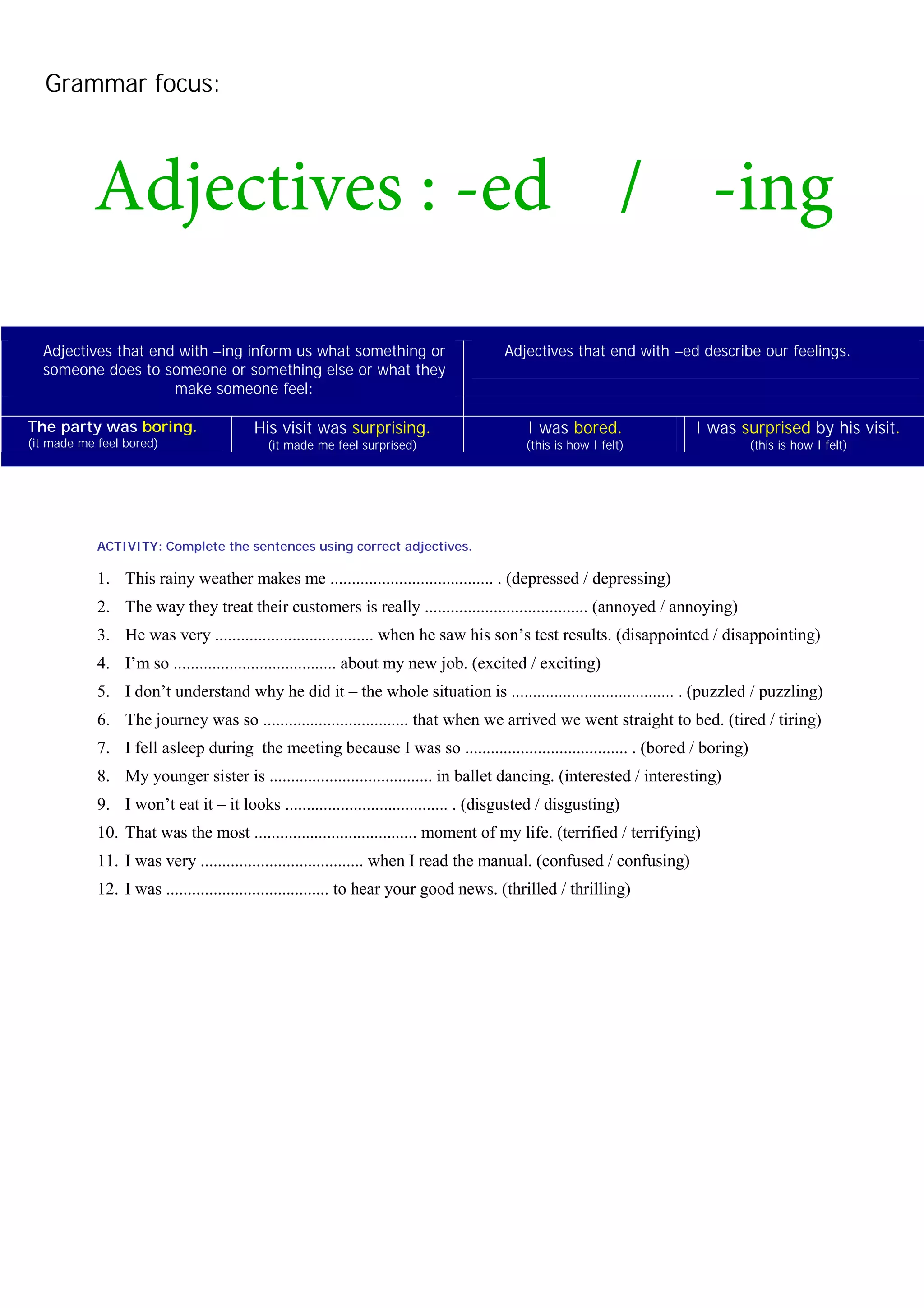 adjective- ed or ing-2 | PDF